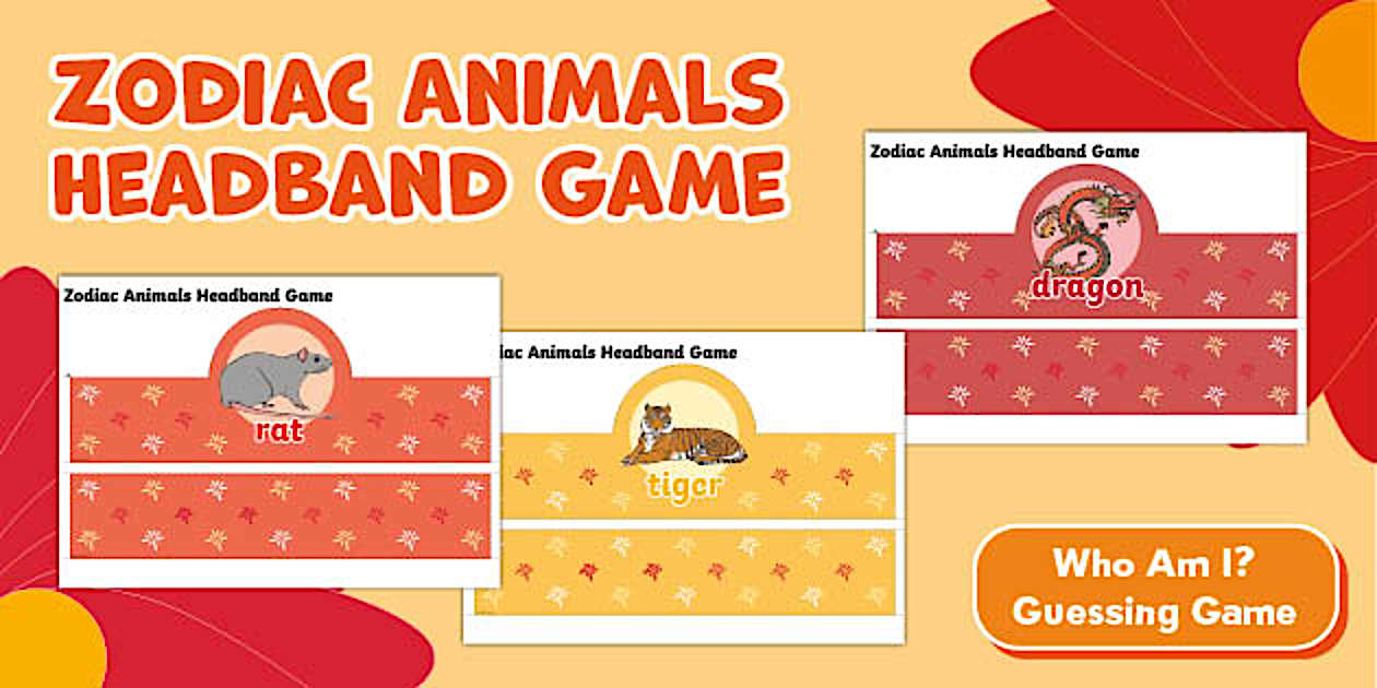 Zodiac Animals Headband Game - KS1 - Twinkl