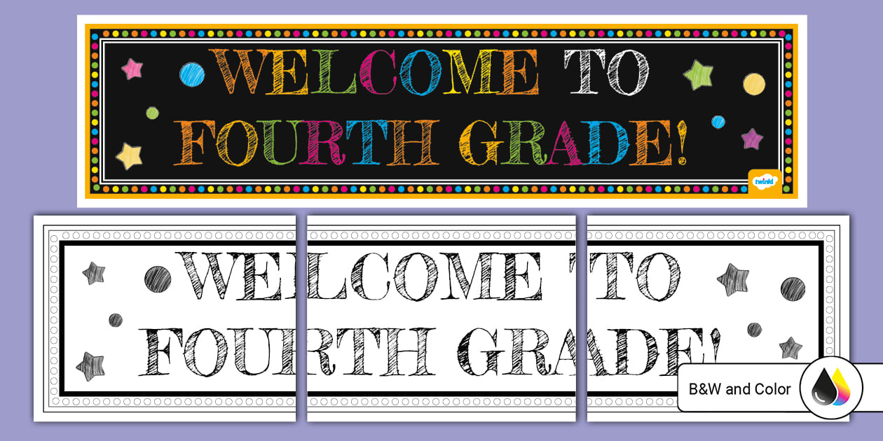 Welcome to Fourth Grade! Banner (teacher made) - Twinkl