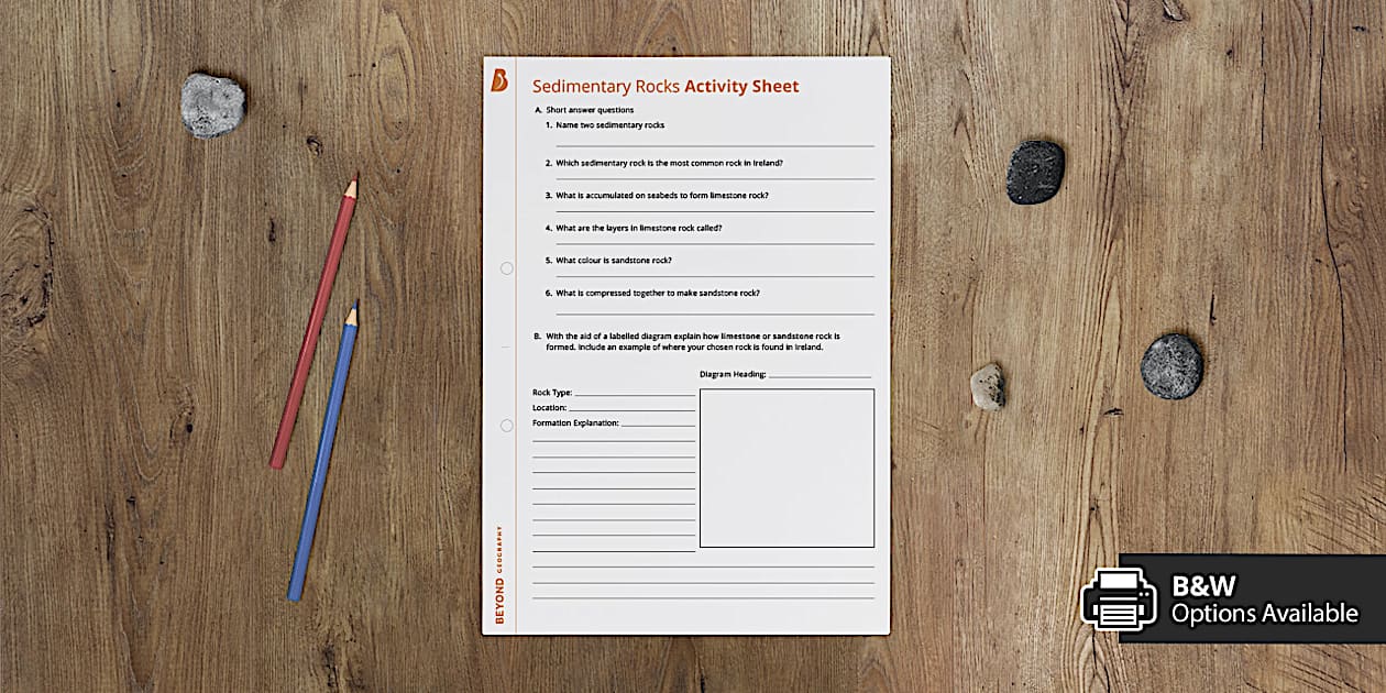 Sedimentary Rocks Activity Sheet | Geography | Junior Cycle