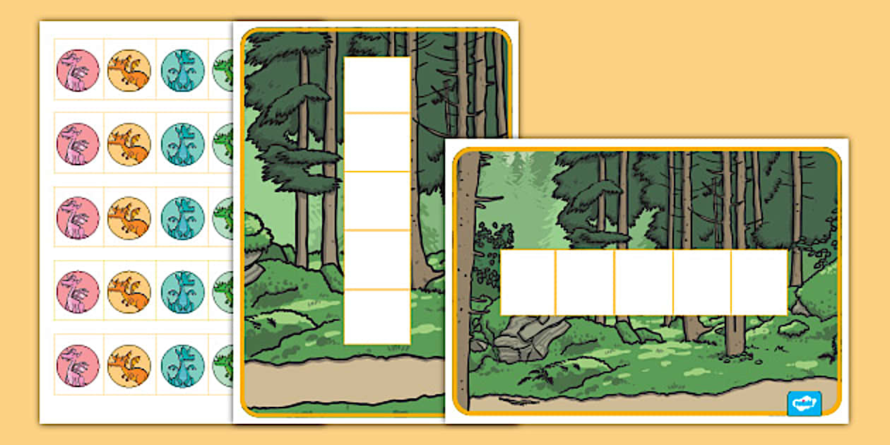 Five Little Dragons Five-Frame and Counters (teacher made)