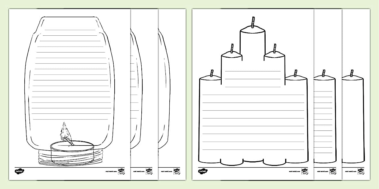 Candle Writing Template (teacher made) - Twinkl