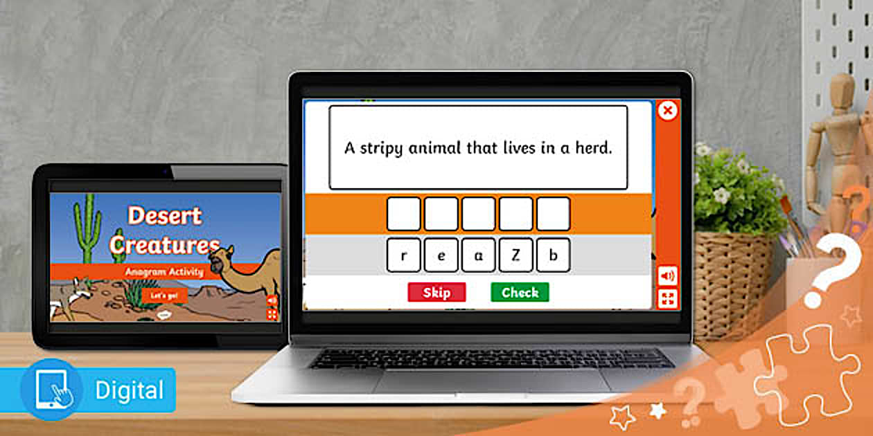 Interactive Desert Creatures Anagram Game | Twinkl Go!
