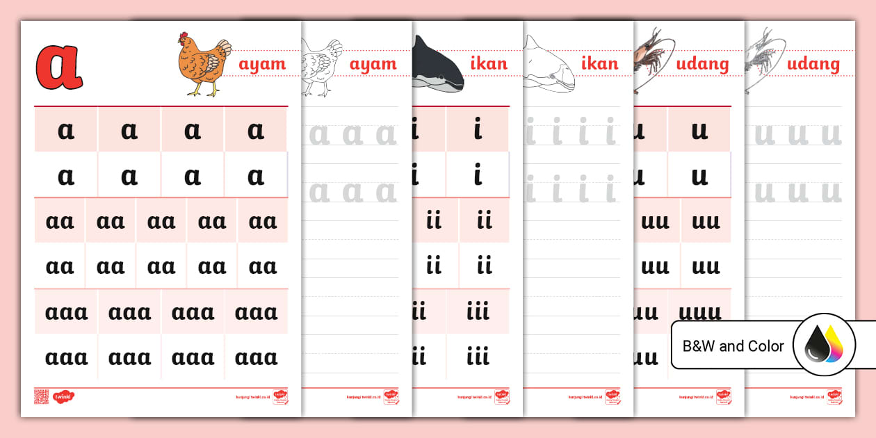 Booklet Keterampilan Membaca Huruf Vocal a i u e o - Twinkl