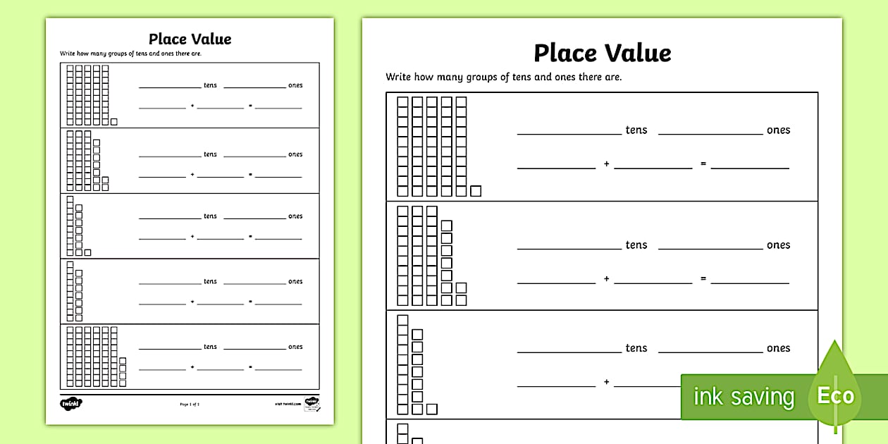 Place Value Worksheet (teacher made) - Twinkl