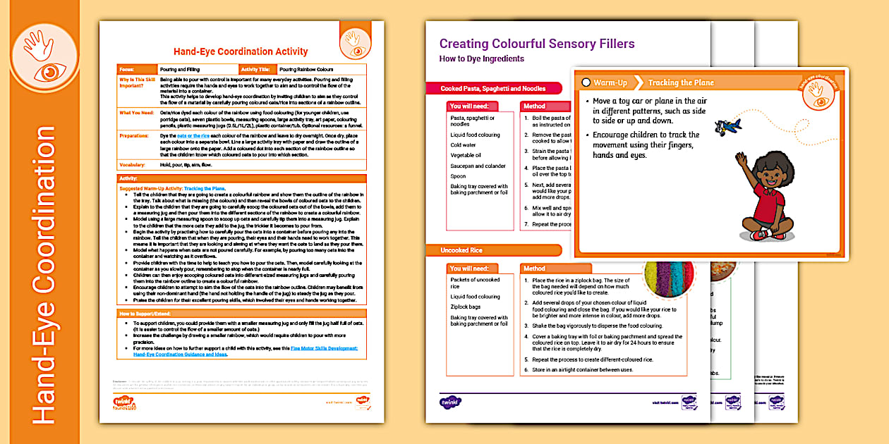 Fine Motor Hand-Eye Coordination Activity: Pouring a Rainbow