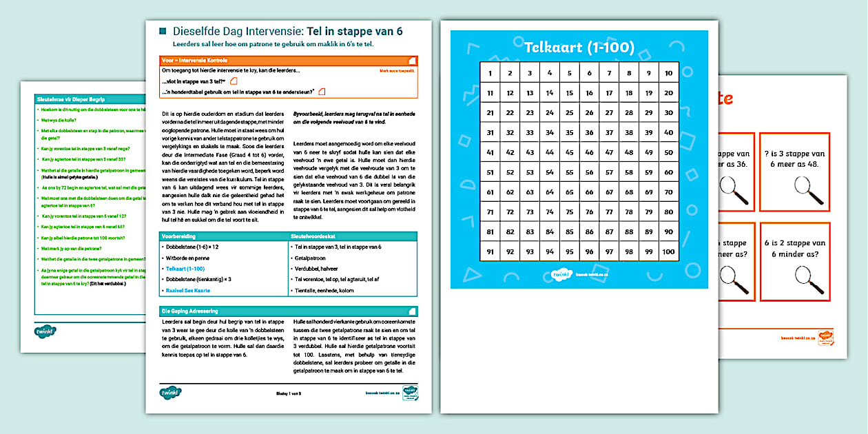 Wiskunde Intervensieplan: Tel in Stappe van 6 (teacher made)