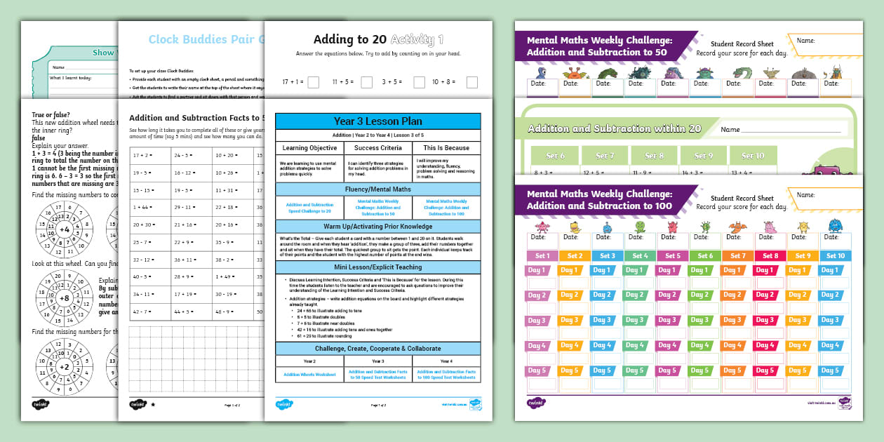 Year 3 Inclusion Addition Differentiated Lesson Plan 3