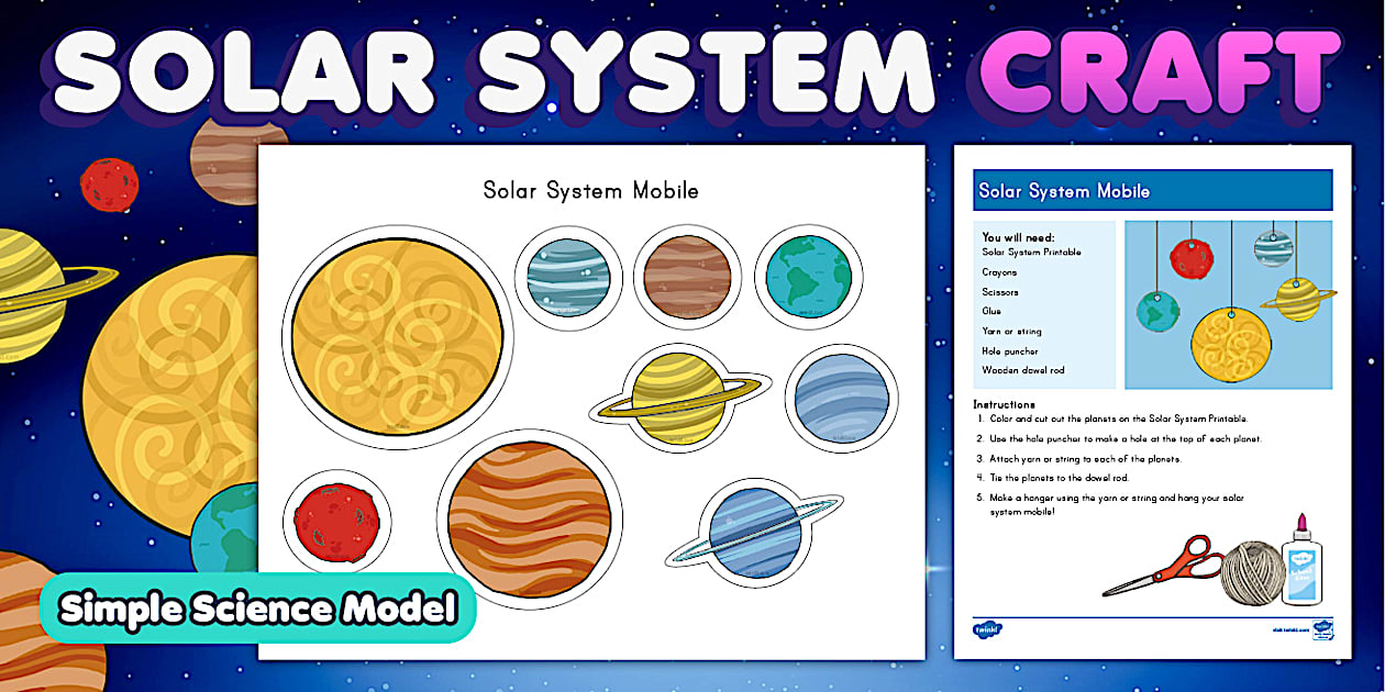 Solar System Craft Printable (Hecho por educadores) - Twinkl