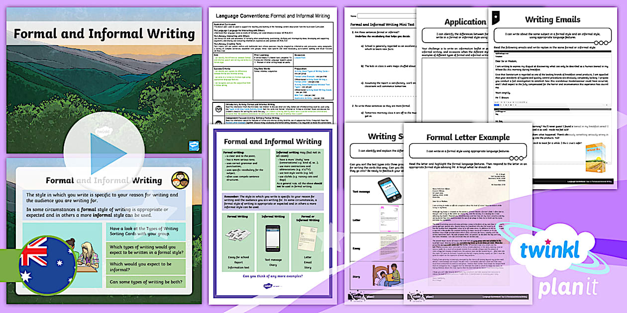 Formal and Informal Writing Lesson Pack - Primary Resources