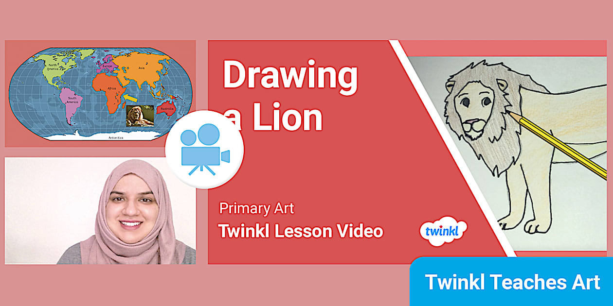 Primary (Ages 5-11) Art: How to Draw a Lion Video Lesson
