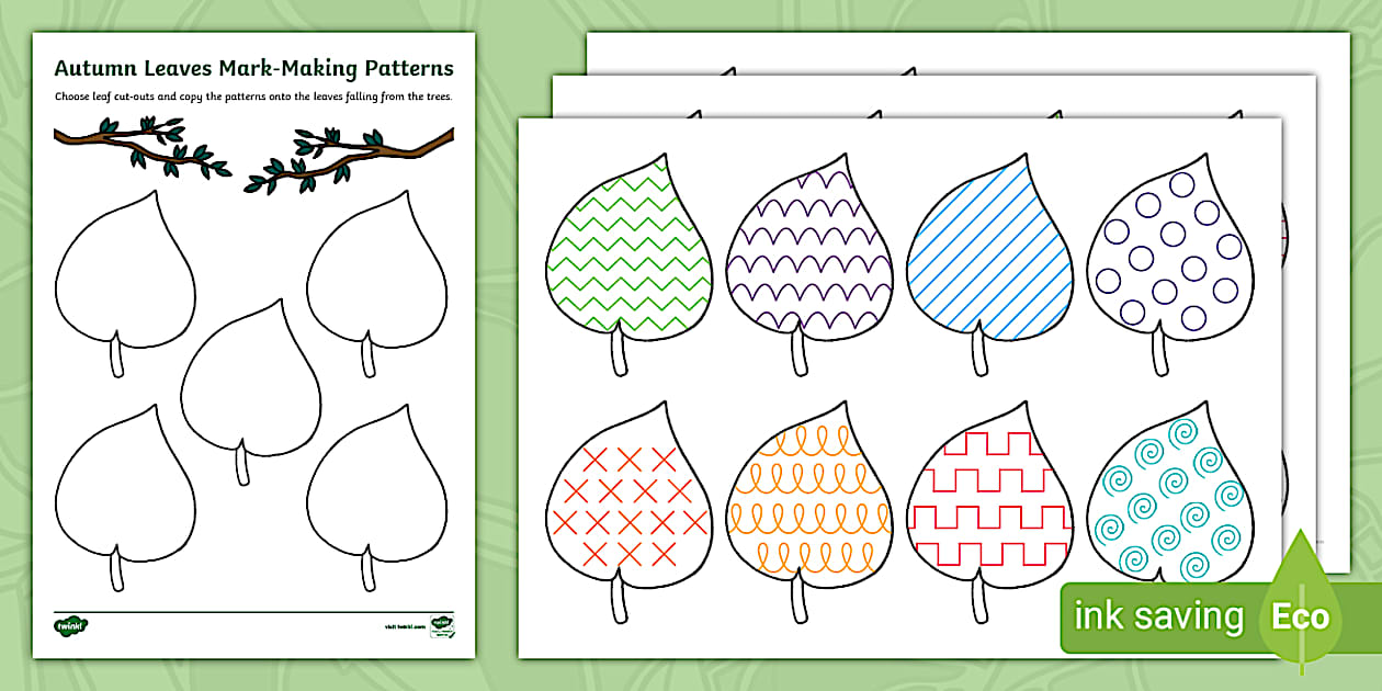 Autumn Leaves Mark-Making Patterns Activity | Twinkl