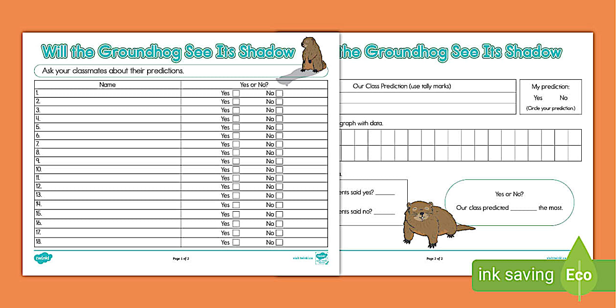 Groundhog Day Prediction Graphing Activity (Teacher-Made)