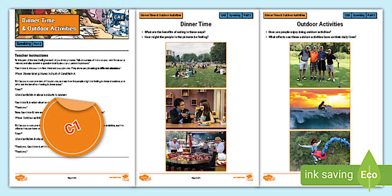 C1 CAE Speaking Part 2 Practice Activity (2) (teacher made)