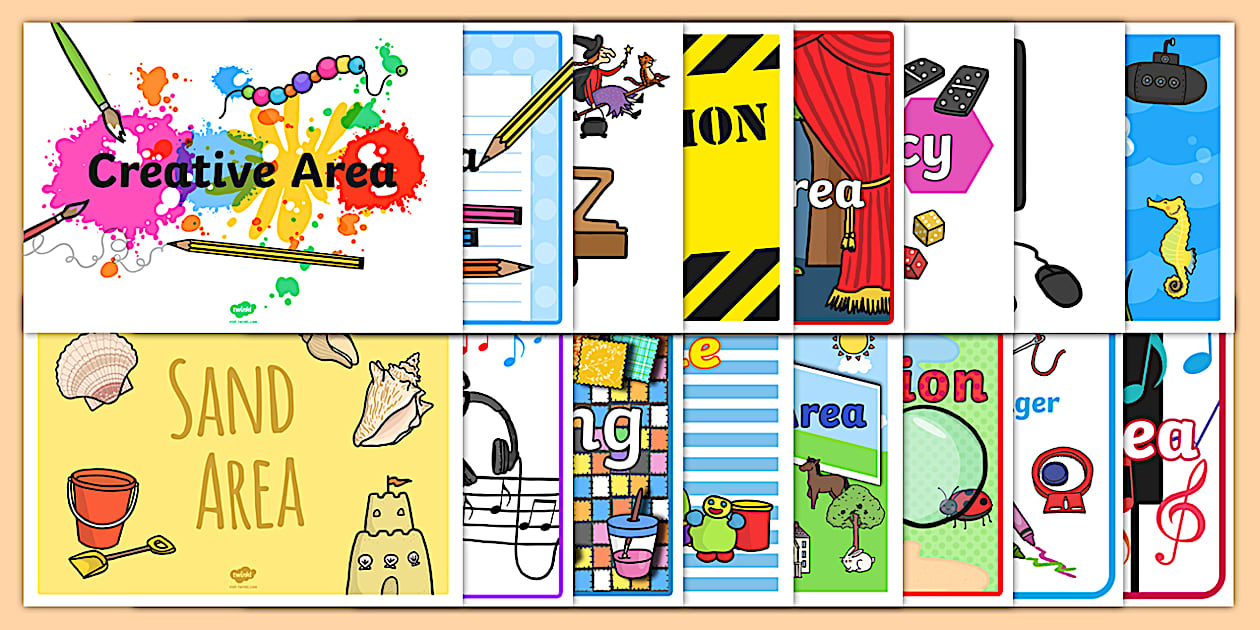 👉 Classroom Area Signs for Early Years (teacher made)
