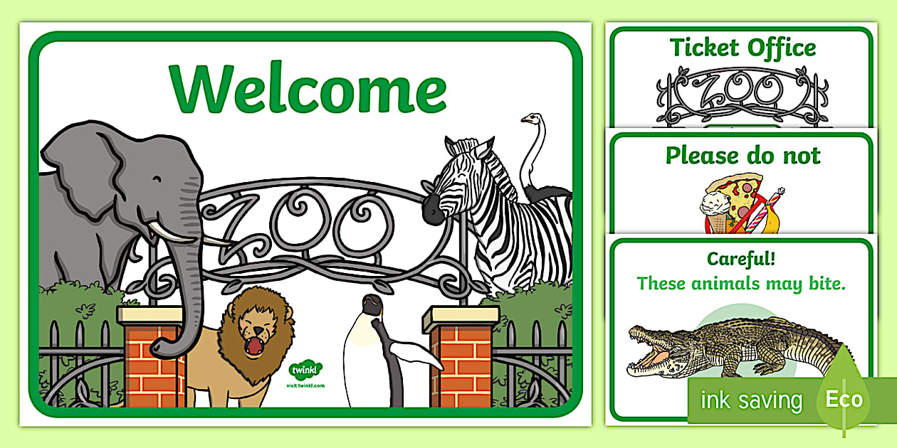 Editable Zoo Role Play Signs (teacher made) - Twinkl