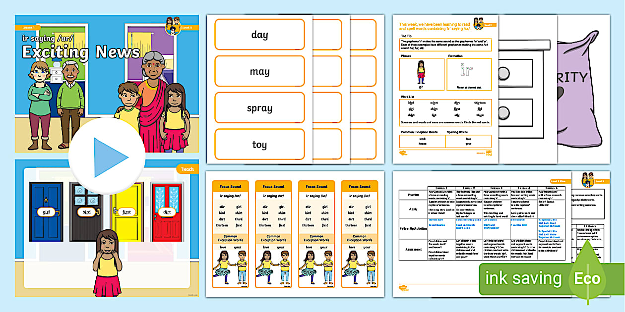 'ir’ saying /ur/ Lesson Pack