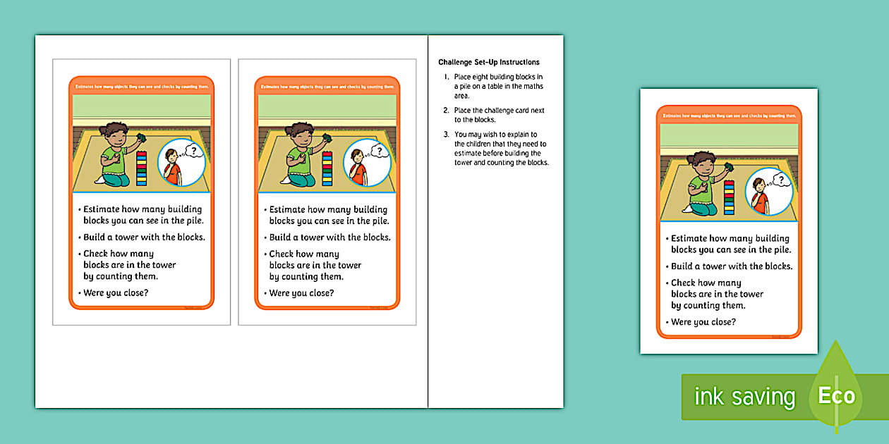 EYFS Maths Estimation and Counting Challenge: Tower Building IKEA