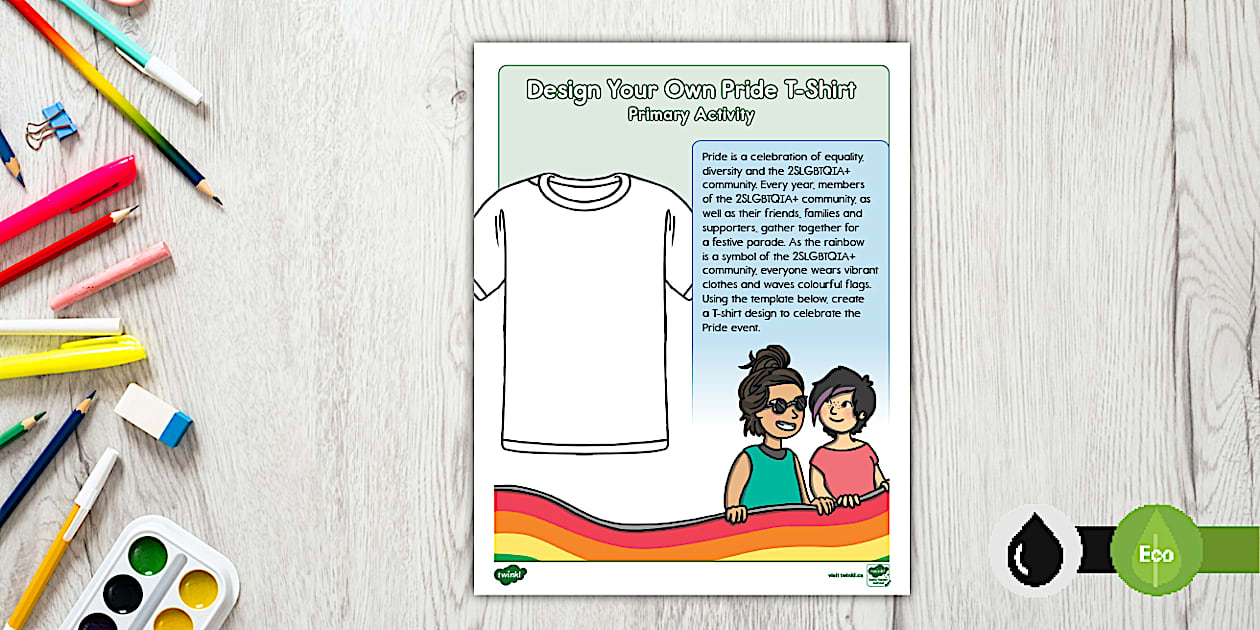Design Your Own Pride T-shirt Primary Activity - Twinkl