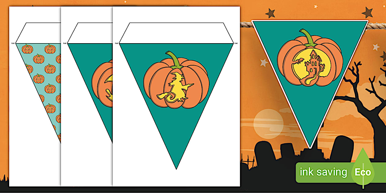 Halloween Pumpkin Coloured Display Bunting | Twinkl - Twinkl