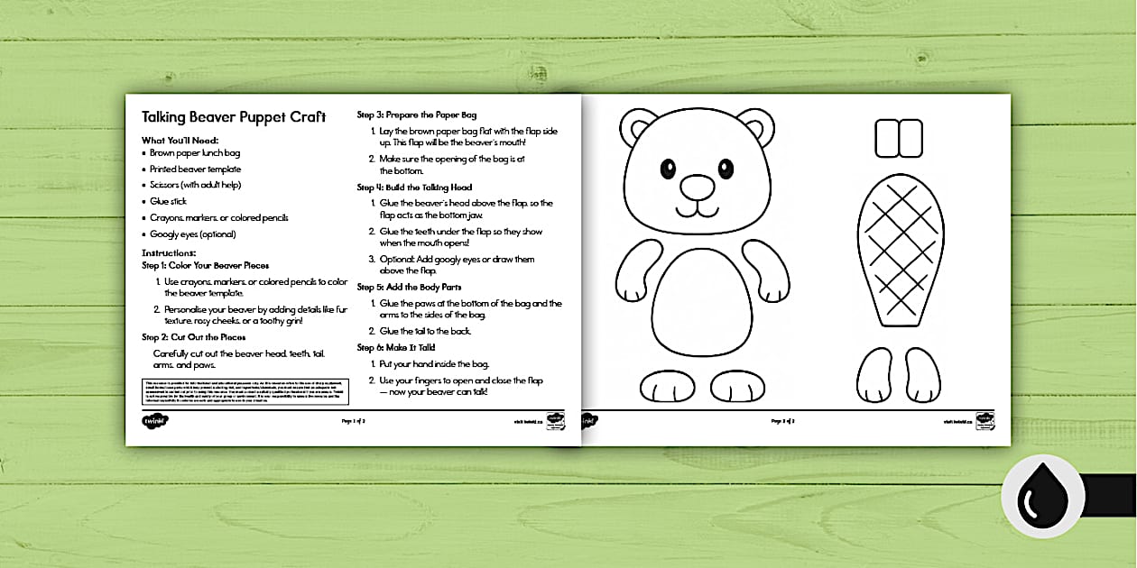 Talking Beaver Craft For Preschool - Twinkl Canada - Twinkl