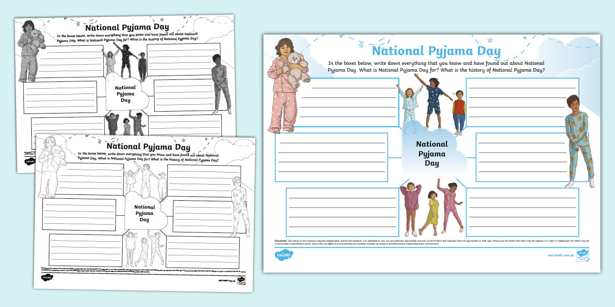 National Pyjama Day Mind Map - Twinkl