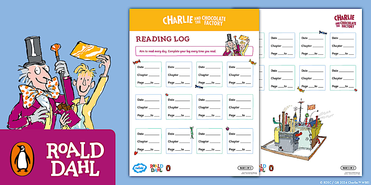 FREE Charlie and the Chocolate Factory: Reading Log - Twinkl