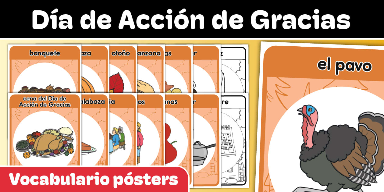 Carteles sobre el día de Acción de Gracias (teacher made)