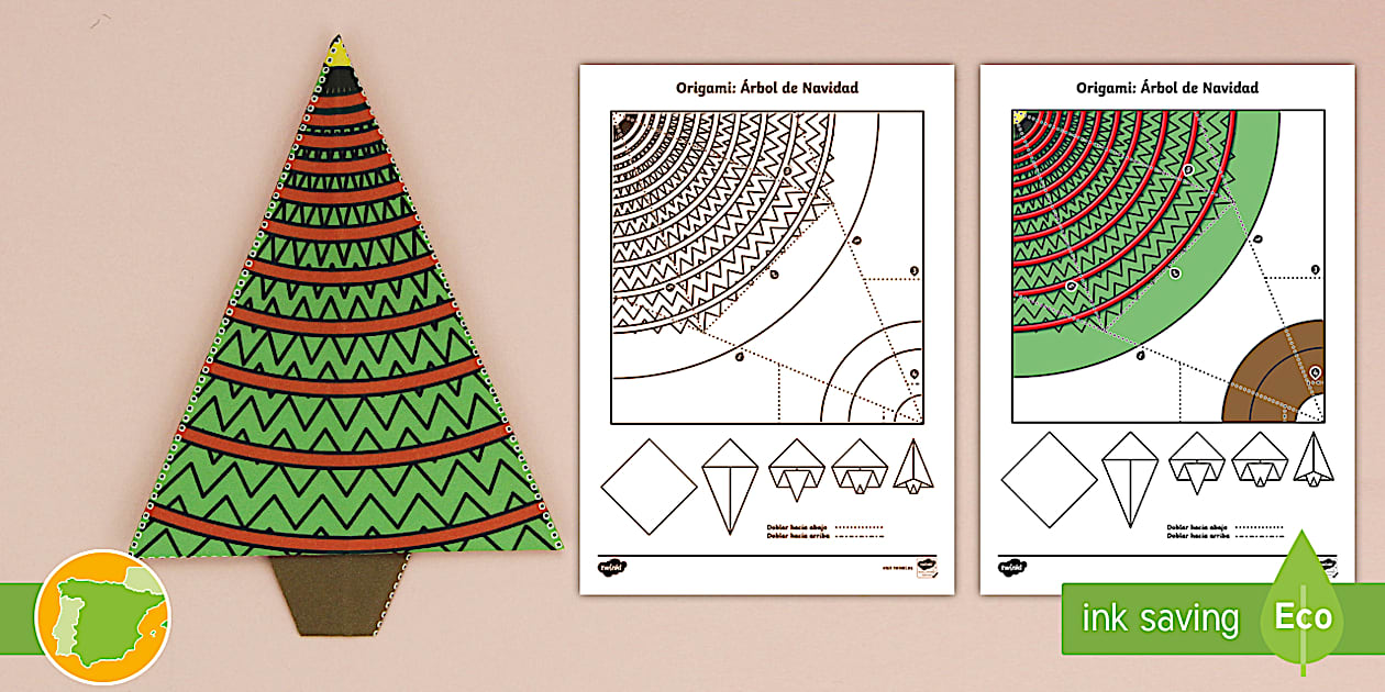 Manualidad: Origami de árbol de Navidad (teacher made)