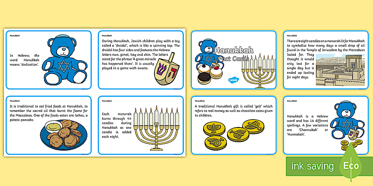 Hanukkah Display Fact Cards (teacher made) - Twinkl