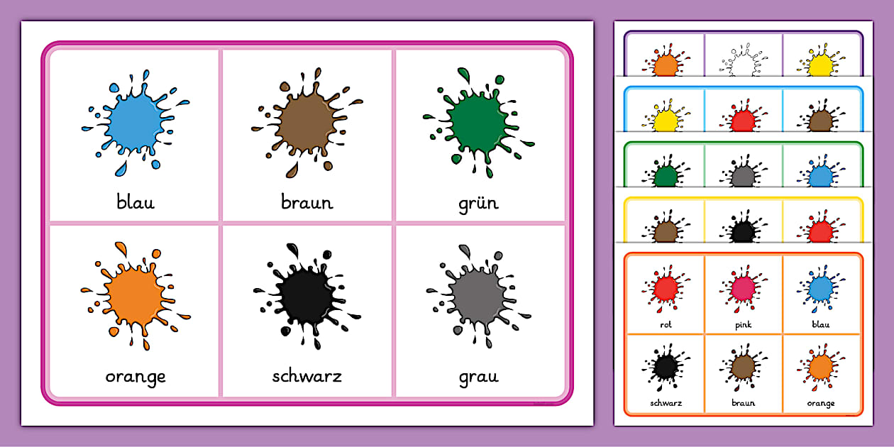 DaZ: Bingo-Spiel Farben (l'enseignant a fait) - Twinkl
