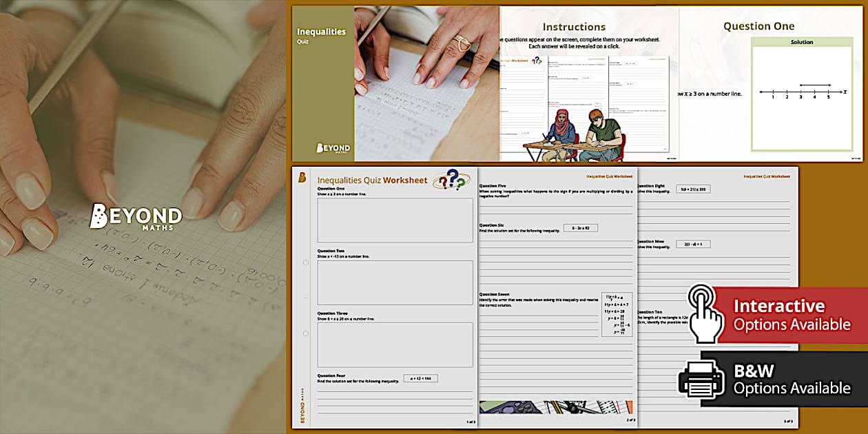 Inequalities Quiz (teacher made) - Twinkl
