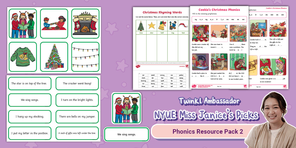 NYUE Miss Janice Phonics Pack 2 (professor feito) - Twinkl
