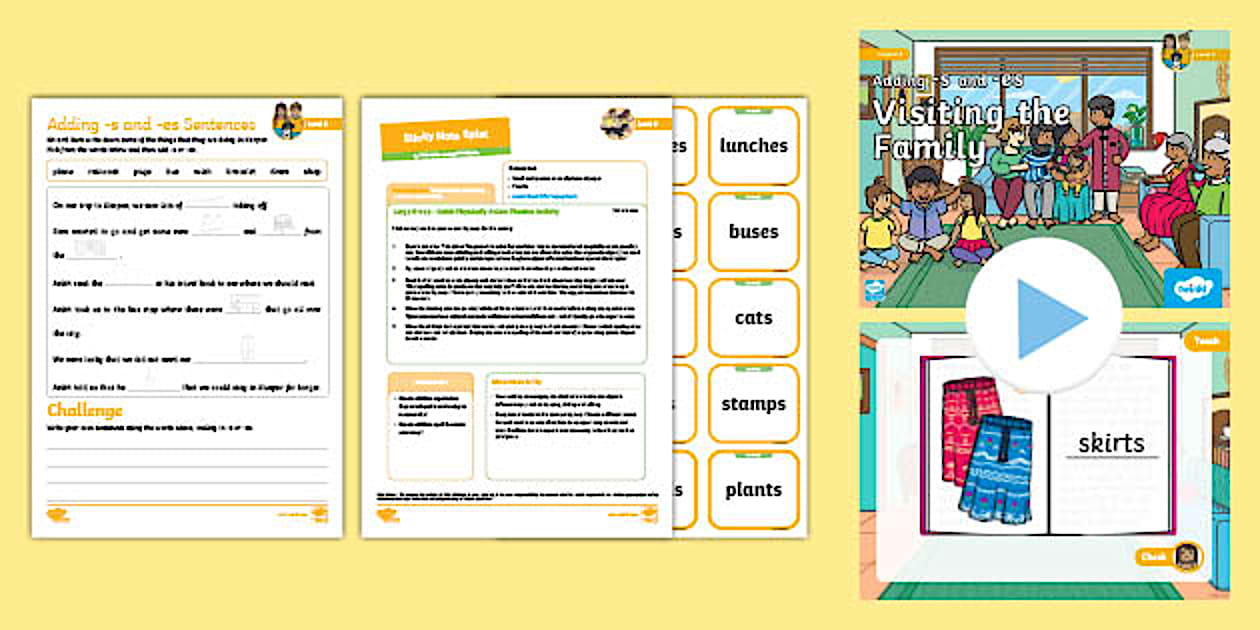 Adding -s and -es - Level 5 Week 23 Lesson 3 - Primary - KS1