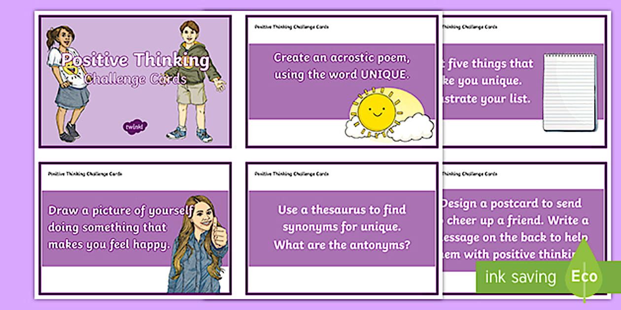 Positive Thinking Challenge Cards