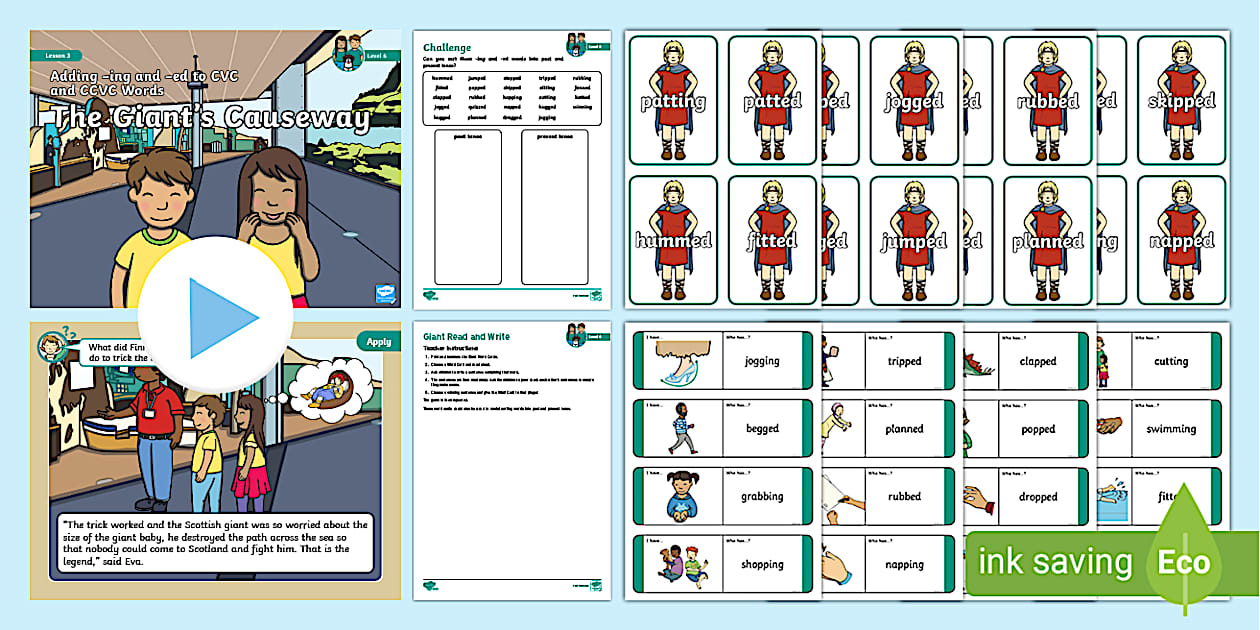 Adding -ing and -ed to CVC and CCVC Words Lesson Plan - Level / Phase 6 ...