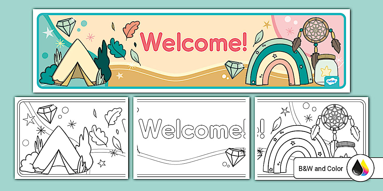 Boho Theme Classroom Welcome Banner