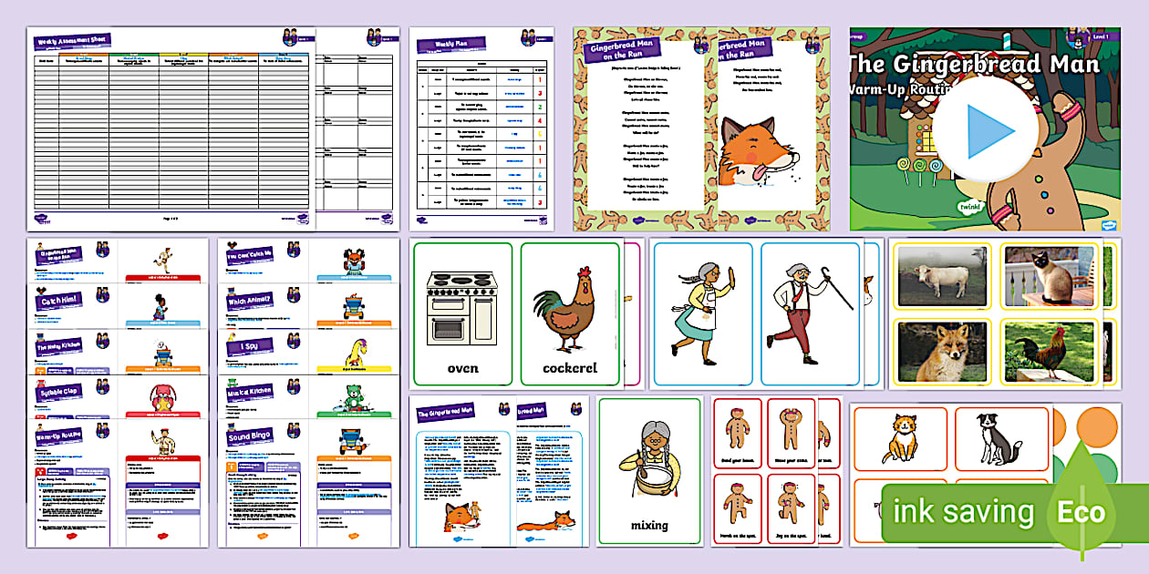 Phonics Level 1, Week 9 - The Gingerbread Man Lesson Pack