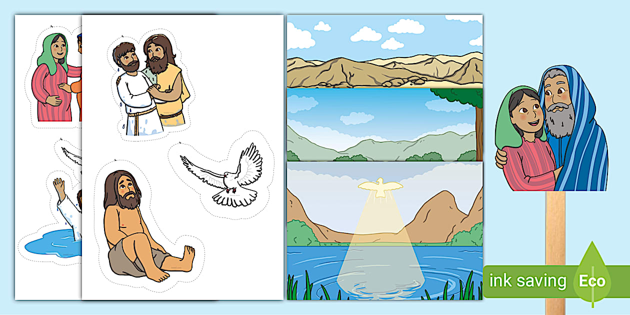 KS1 Story of Saint John the Baptist Stick Puppets - Twinkl