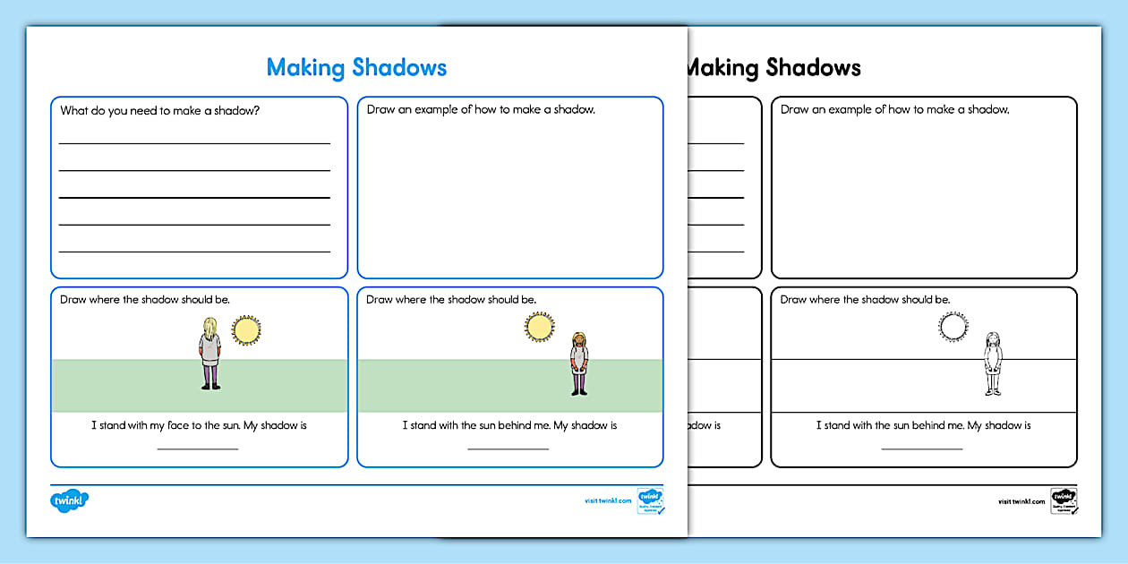 Making Shadows Worksheet (teacher made) - Twinkl