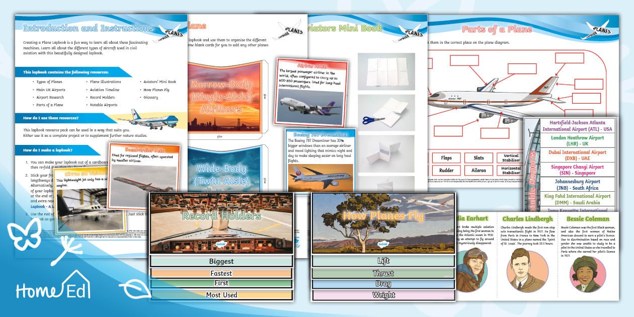 Planes Lapbook (teacher made) - Twinkl