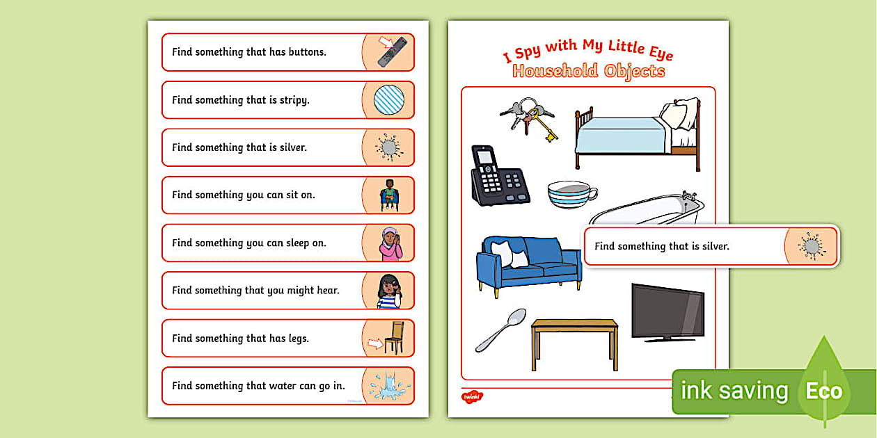 I Spy and Find Core Vocabulary: Household Objects | Twinkl