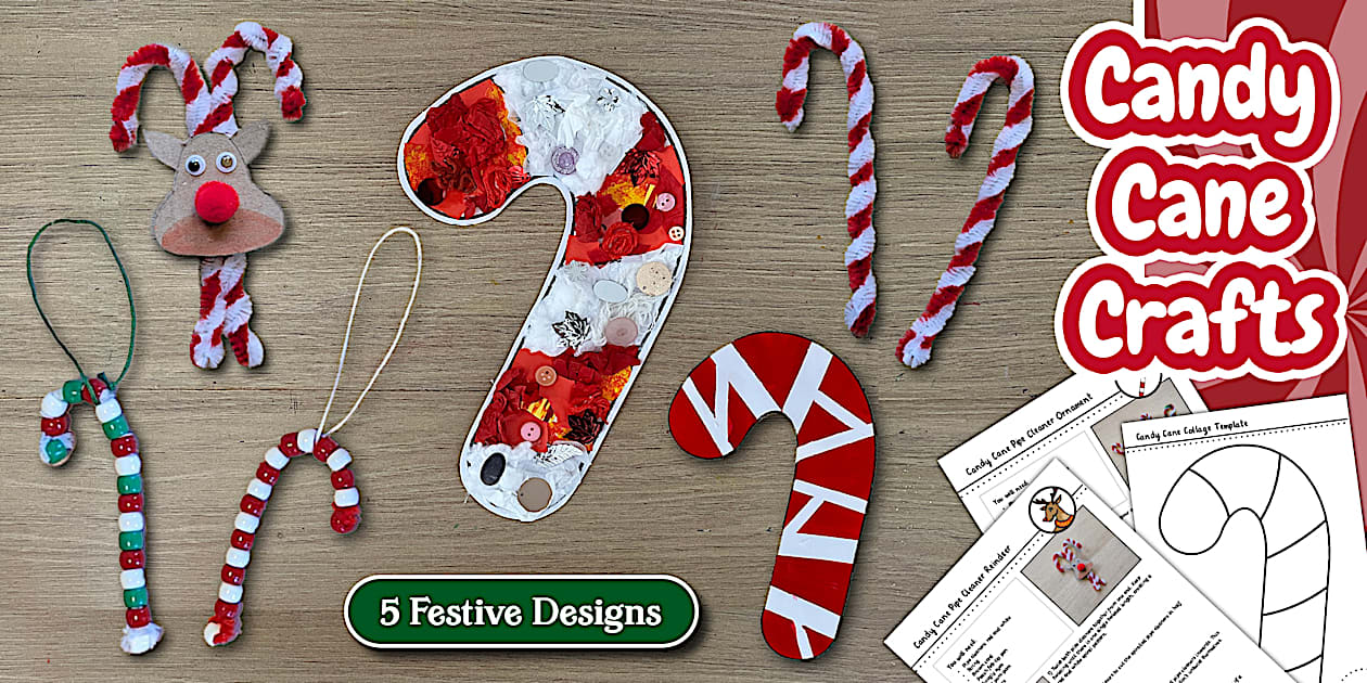 Christmas Candy Cane Craft Ideas Pack | Twinkl Crafts