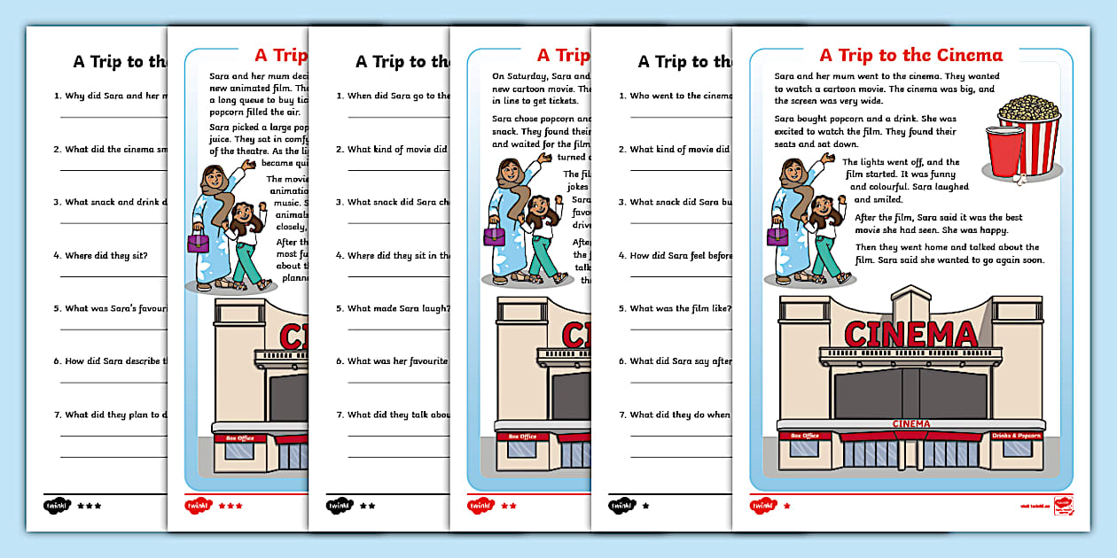 A Cinema Trip KS1 Differentiated Reading Comprehension