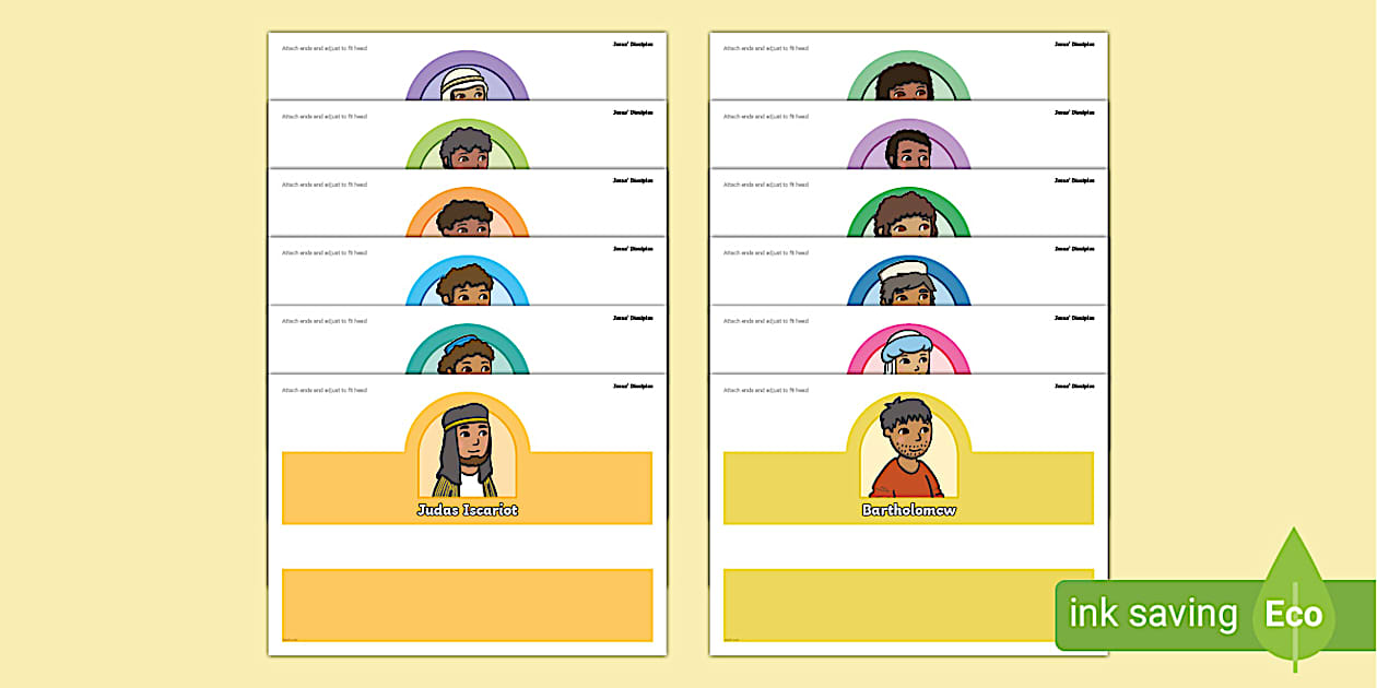 Jesus' Disciples Role Play Headbands (Teacher-Made) - Twinkl