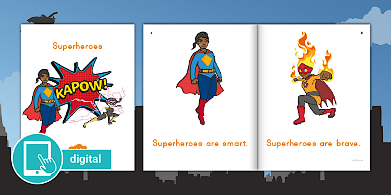 Superheroes Early Emergent Reader eBook - Twinkl