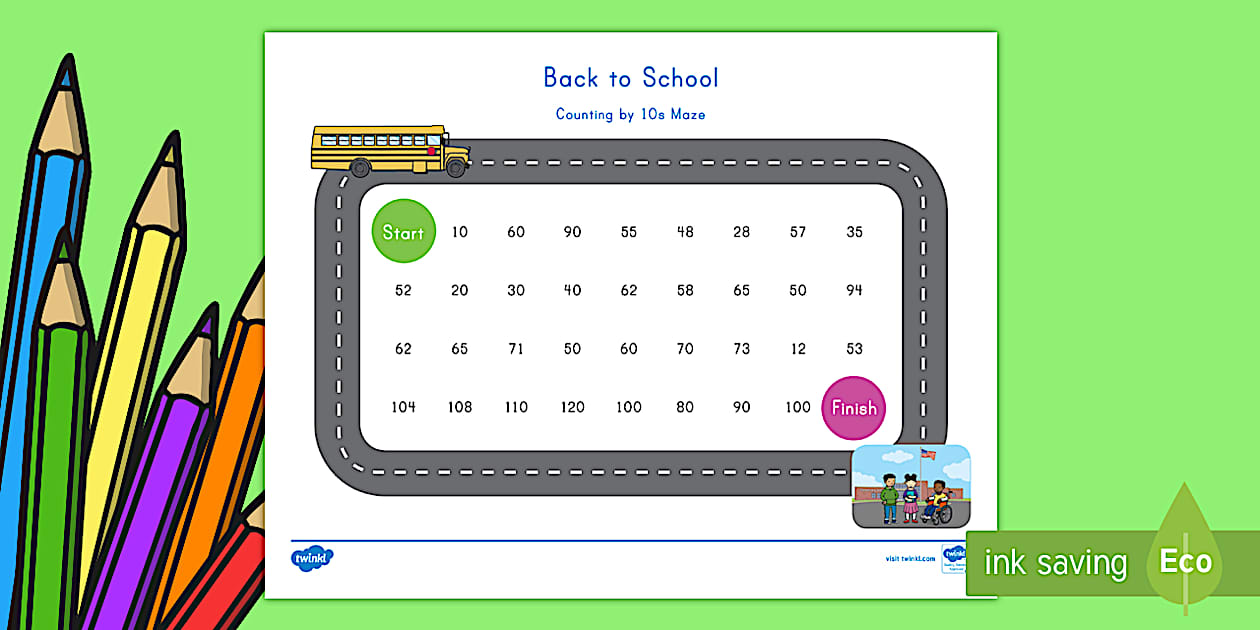 Fun Math Maze Worksheet for Kindergarten | Twinkl USA