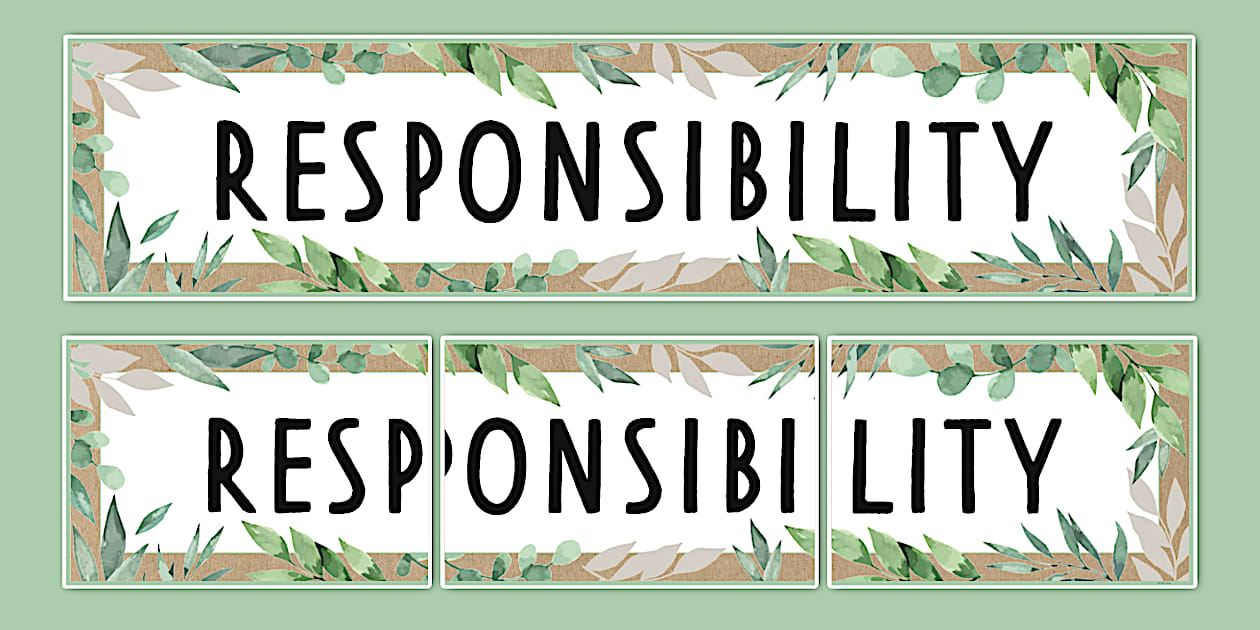 Muted Botanical Themed Responsibility Display Banner