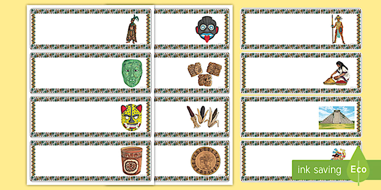 Editable Maya Culture-Themed Labels (teacher made) - Twinkl