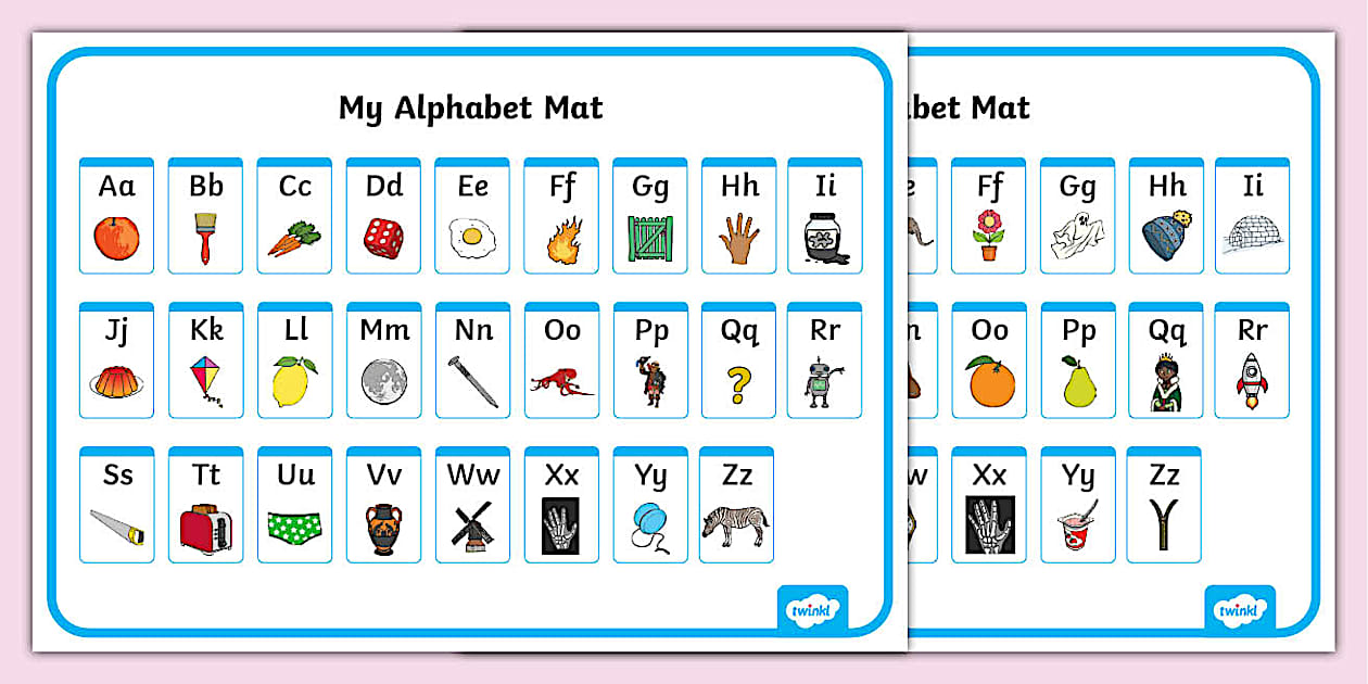 A-Z Alphabet Mat (Upper & Lowercase) With Mnemonic Images