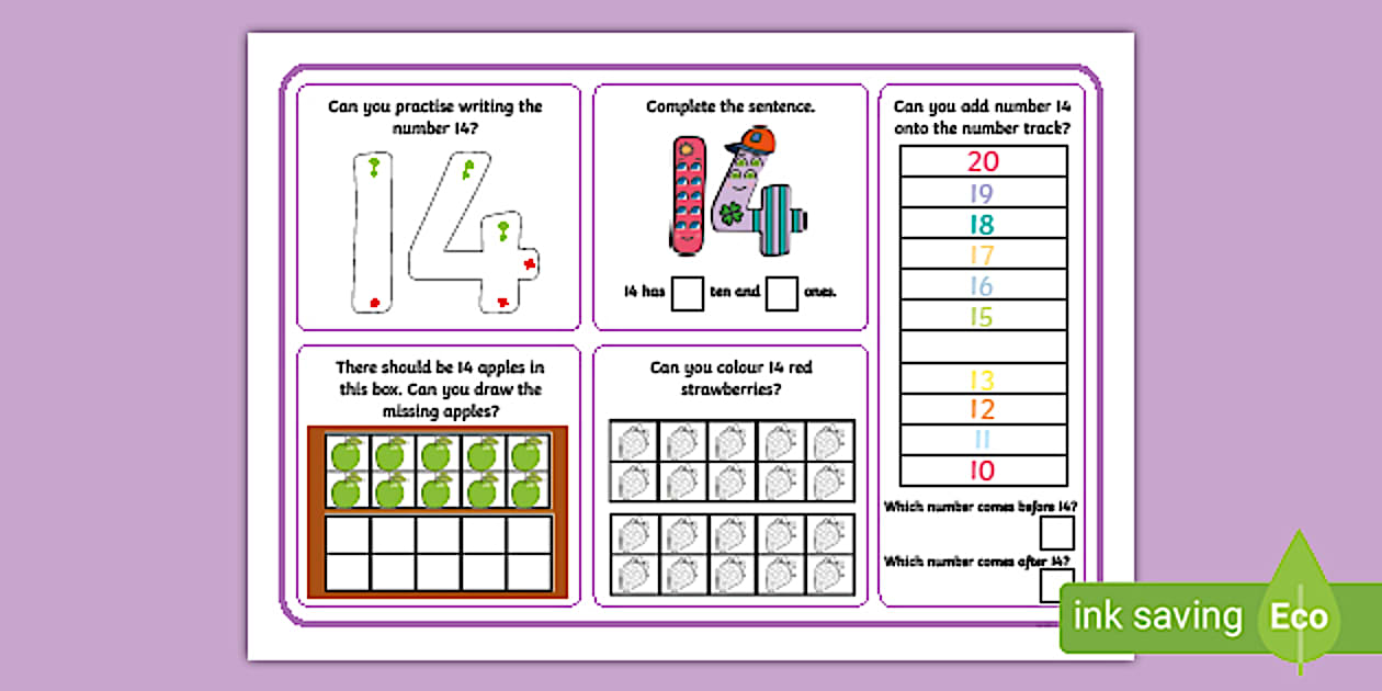 👉 The Adventures of Number 14 Activity Mat (teacher made)